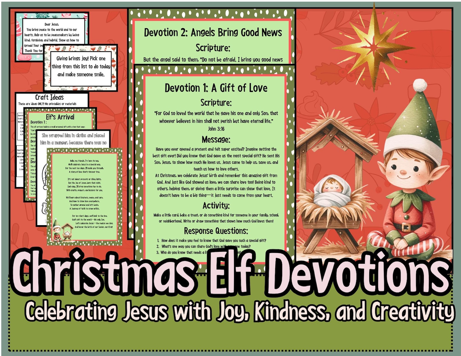 Elf Return Letter Christian Christmas Tradition Religious Elf on Shelf ...