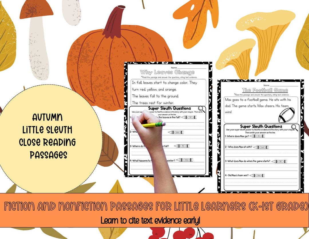 Fall-themed Emergent Reader Passages |kindergarten and First Grade ...