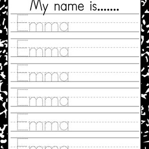 Personalized Name Tracing Printable Kids Custom Handwriting Practice ...