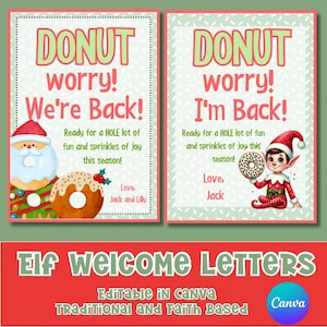 Elf Return Letter Donut Christmas Tradition Religious Elf on Shelf ...