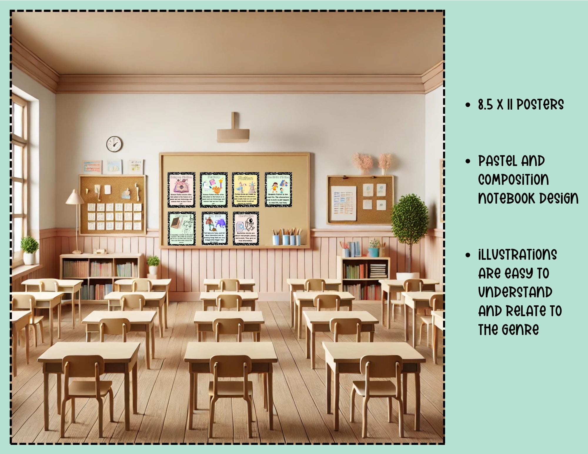 Home Classroom Genre Posters | Printable Library Genre Signs | Calm ...