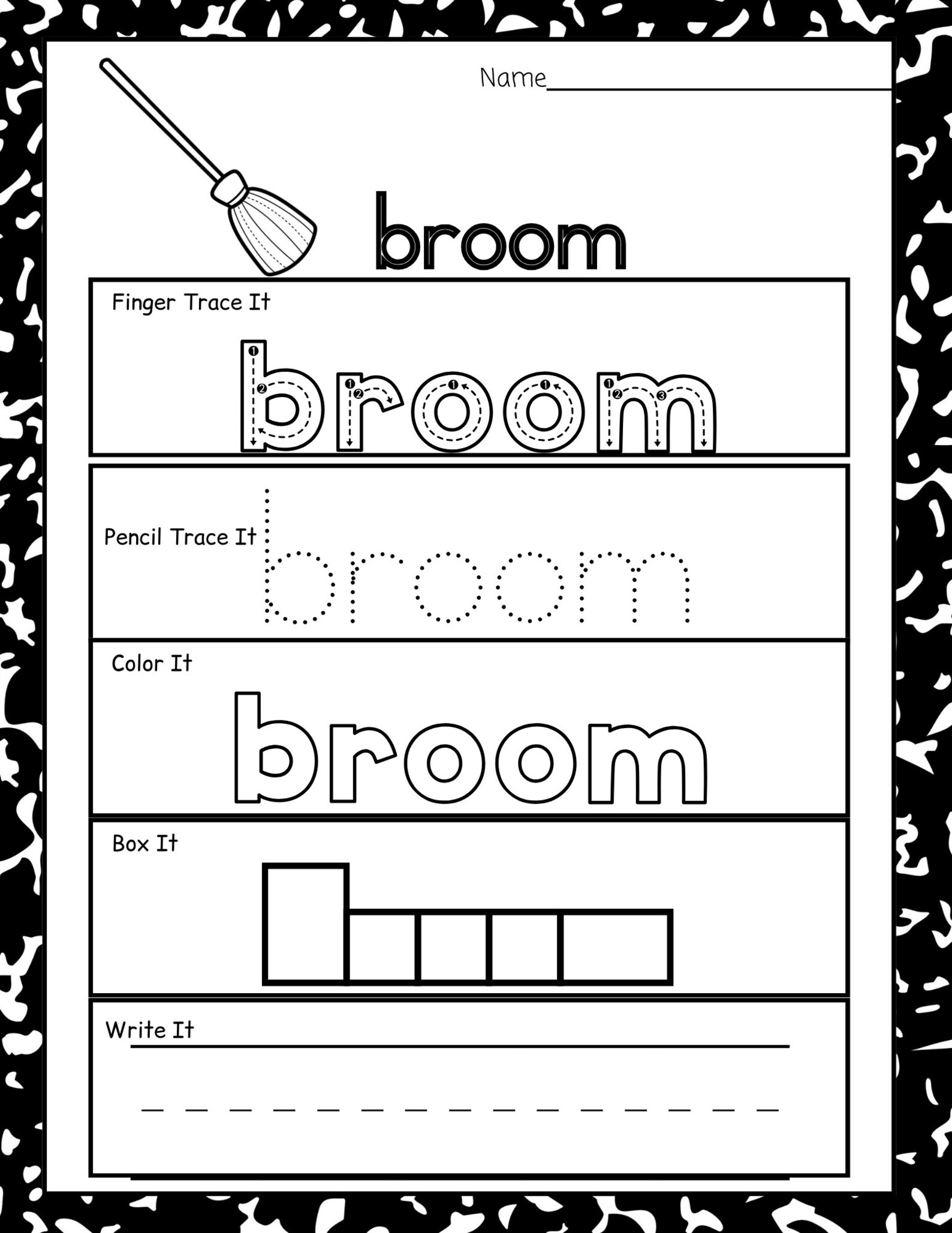 Printable Halloween Handwriting Practice Tracing Sheet - Printable for ...