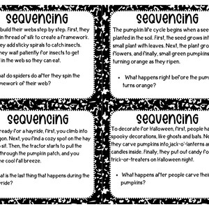 Fall and Halloween Reading Task Cards | Reading Discussion Cards for ...