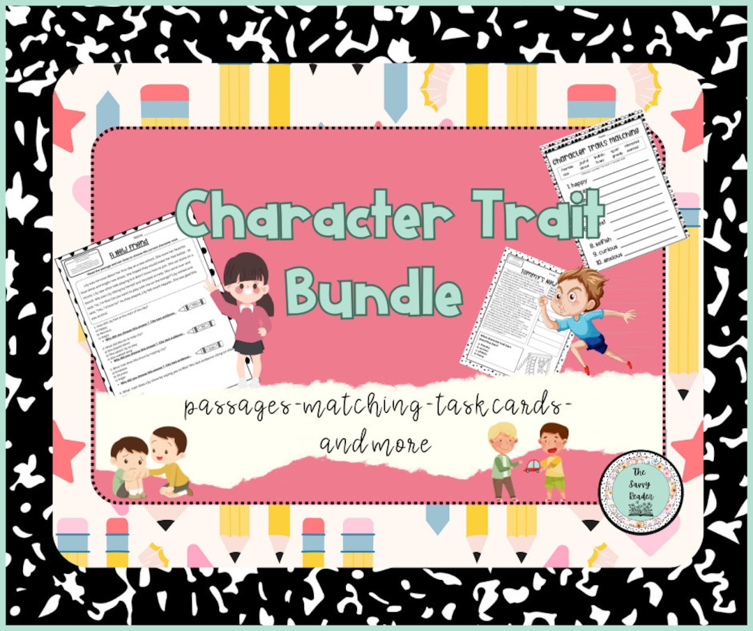 Character Sheet Character Task Card Bundle 2nd-3rd Grade | Reading ...