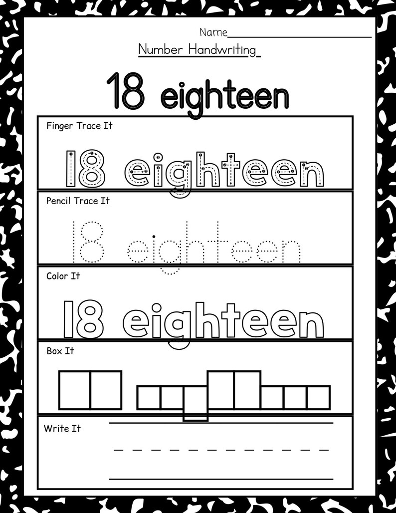 Numbers Handwriting Practice 0-20 | Number and Number Word Tracing ...