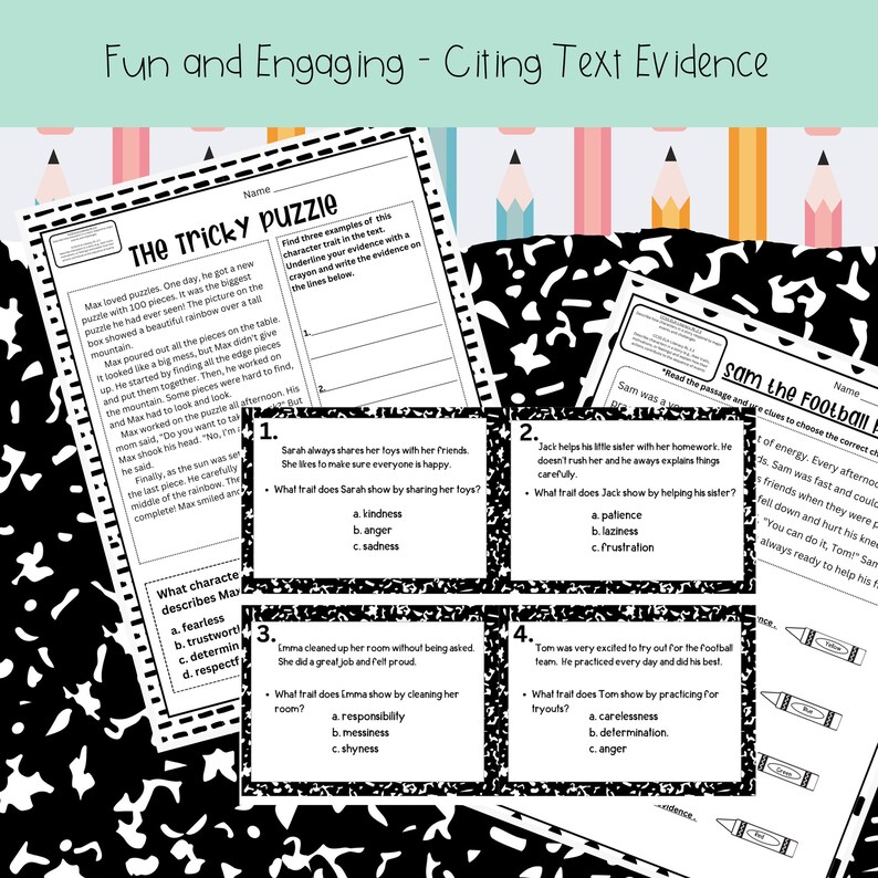 Character Sheet Character Task Card Bundle 2nd-3rd Grade | Reading ...