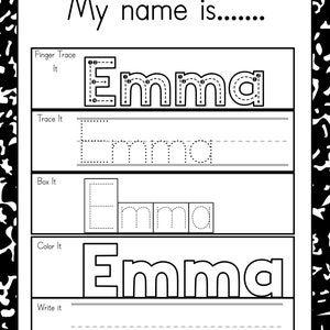 Personalized Name Tracing Printable Kids Custom Handwriting Practice ...