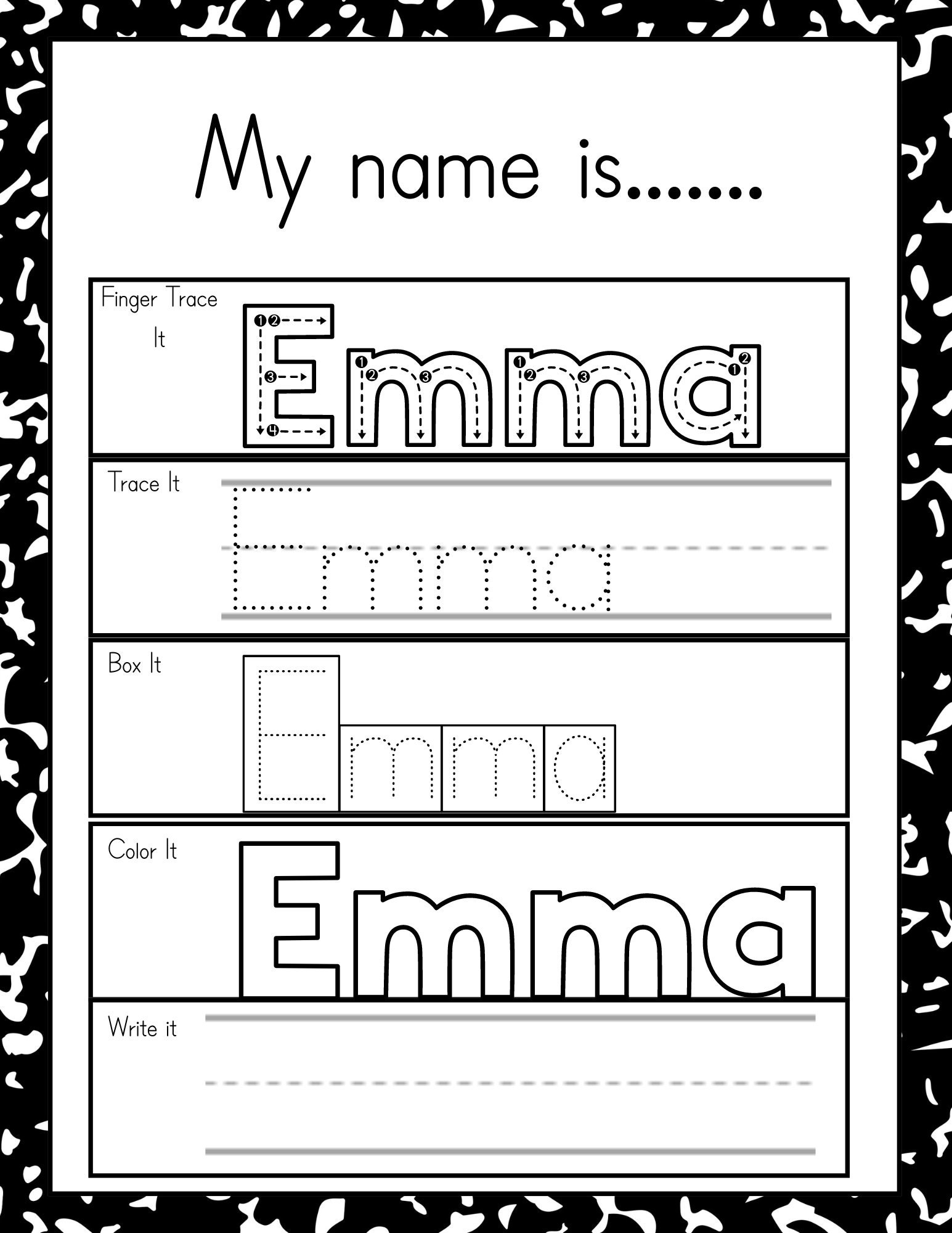 Personalized Name Tracing Printable Kids Custom Handwriting Practice ...