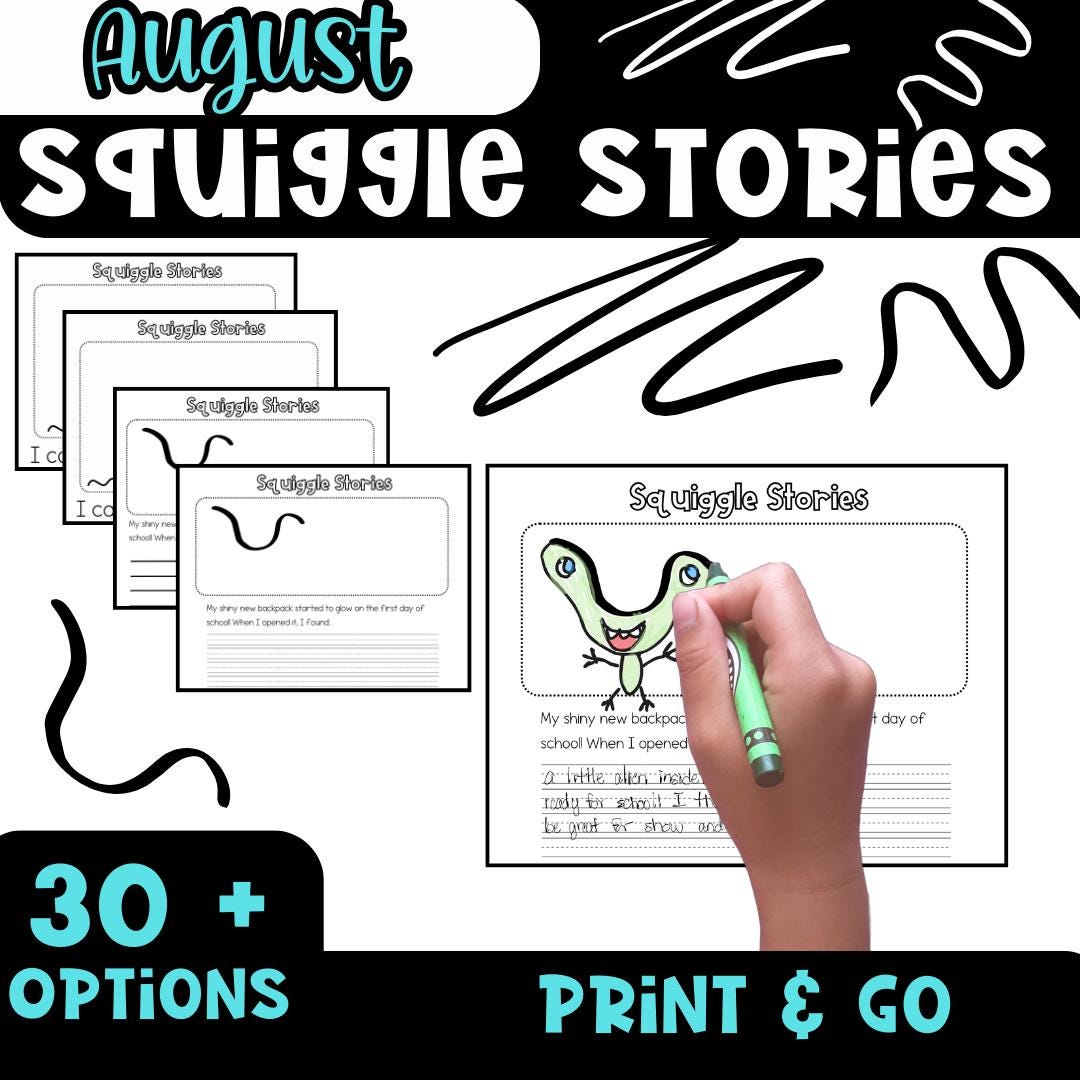 Finish the Squiggle Creative Drawing and Writing Prompts for Kids | No ...