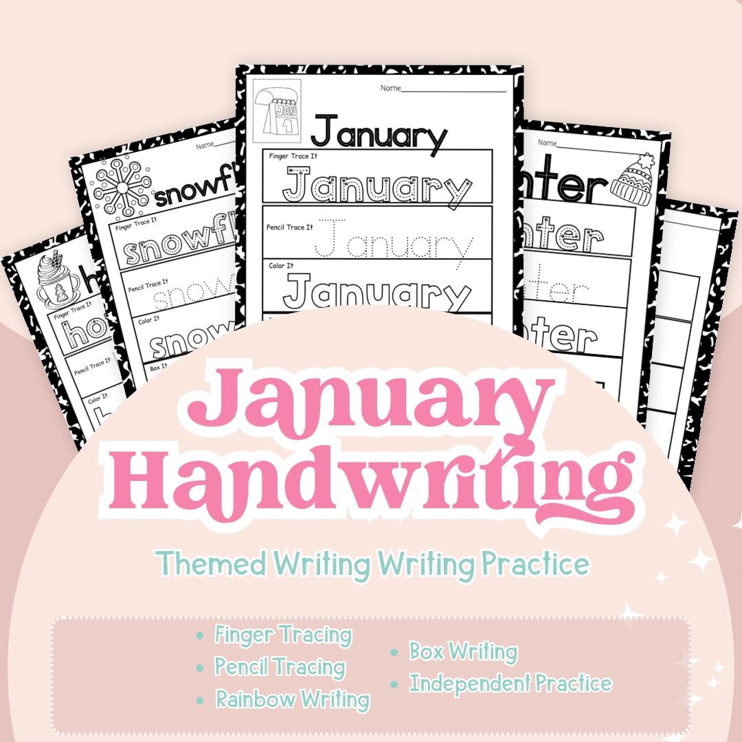 January Writing Practice for Kids | Fun Winter Handwriting Worksheets ...