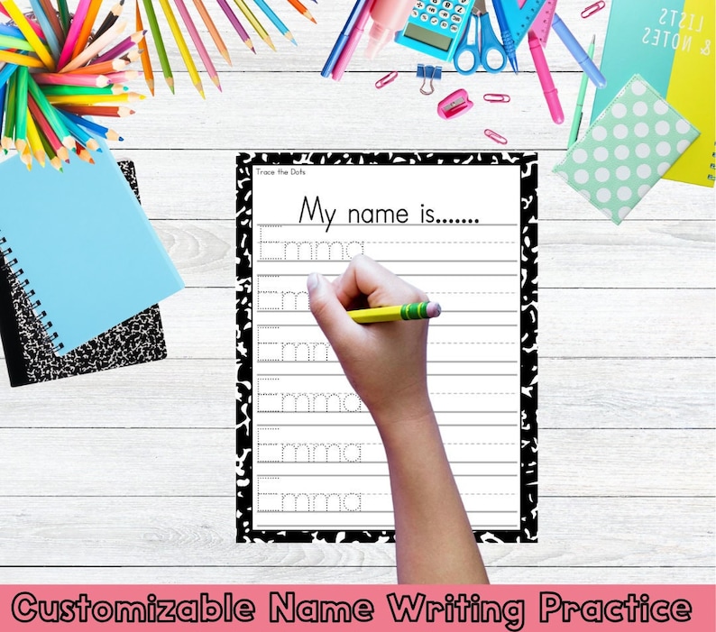 Editable Name Tracing Template | Dot Tracing in Canva Template - Etsy