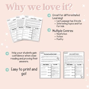 Differentiated Close Reading Passages | January Reading Activities ...