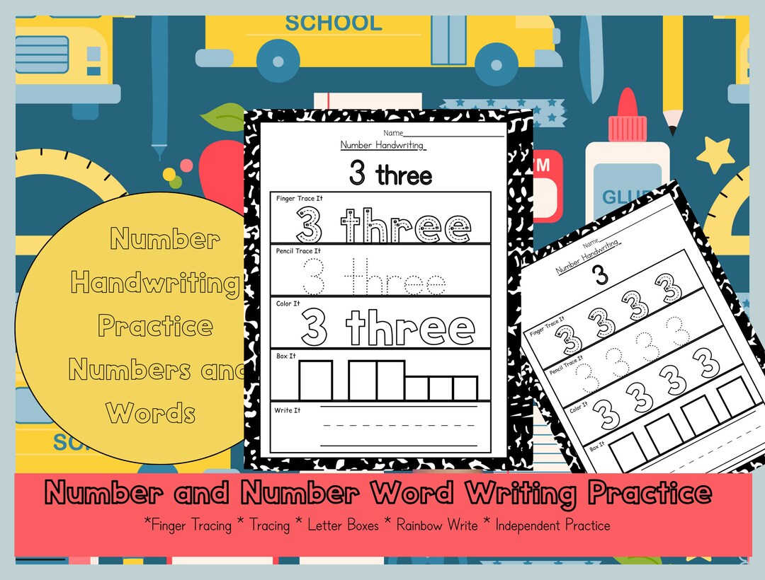 Numbers Handwriting Practice 0-20 | Number and Number Word Tracing ...
