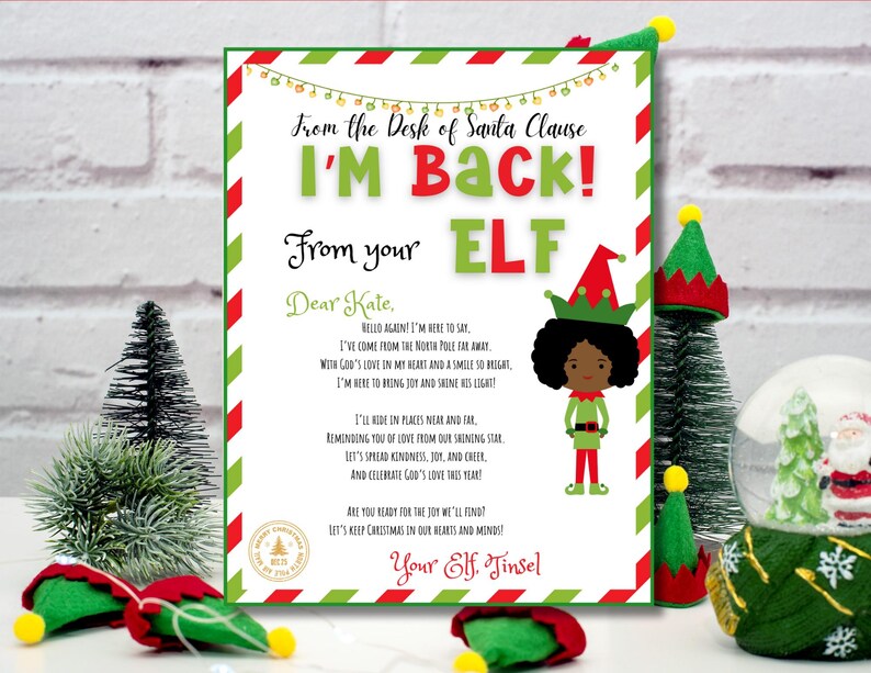 Personalized Elf Return Letter | Editable Elf Template Christmas Kids ...