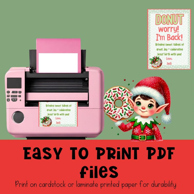 Elf Return Letter Donut Christmas Tradition Religious Elf on Shelf ...