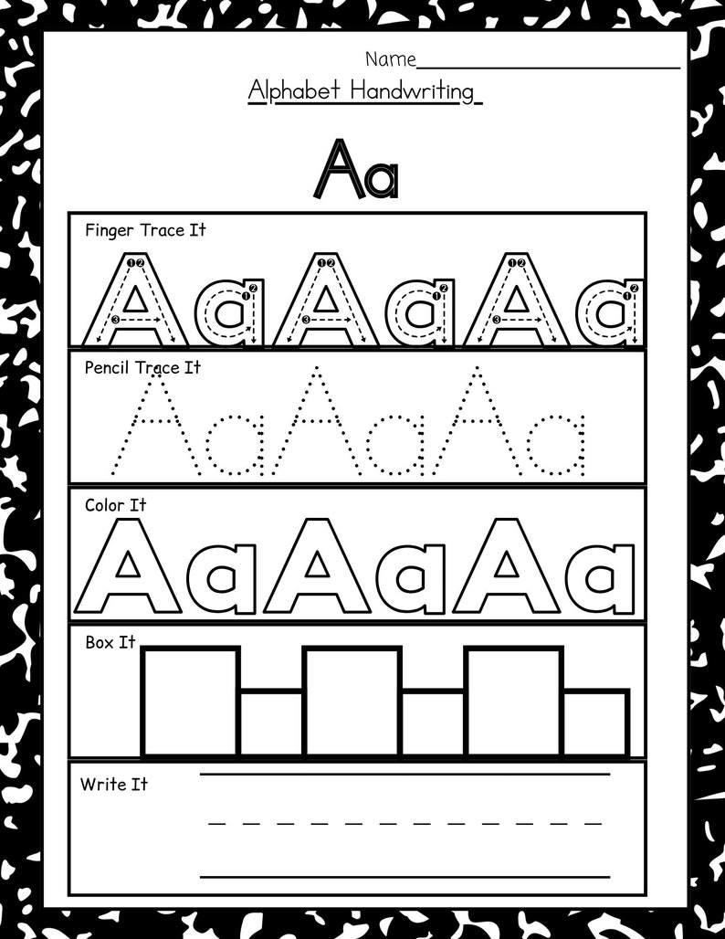 Printable Alphabet Handwriting Practice Tracing Sheet - Printable for ...