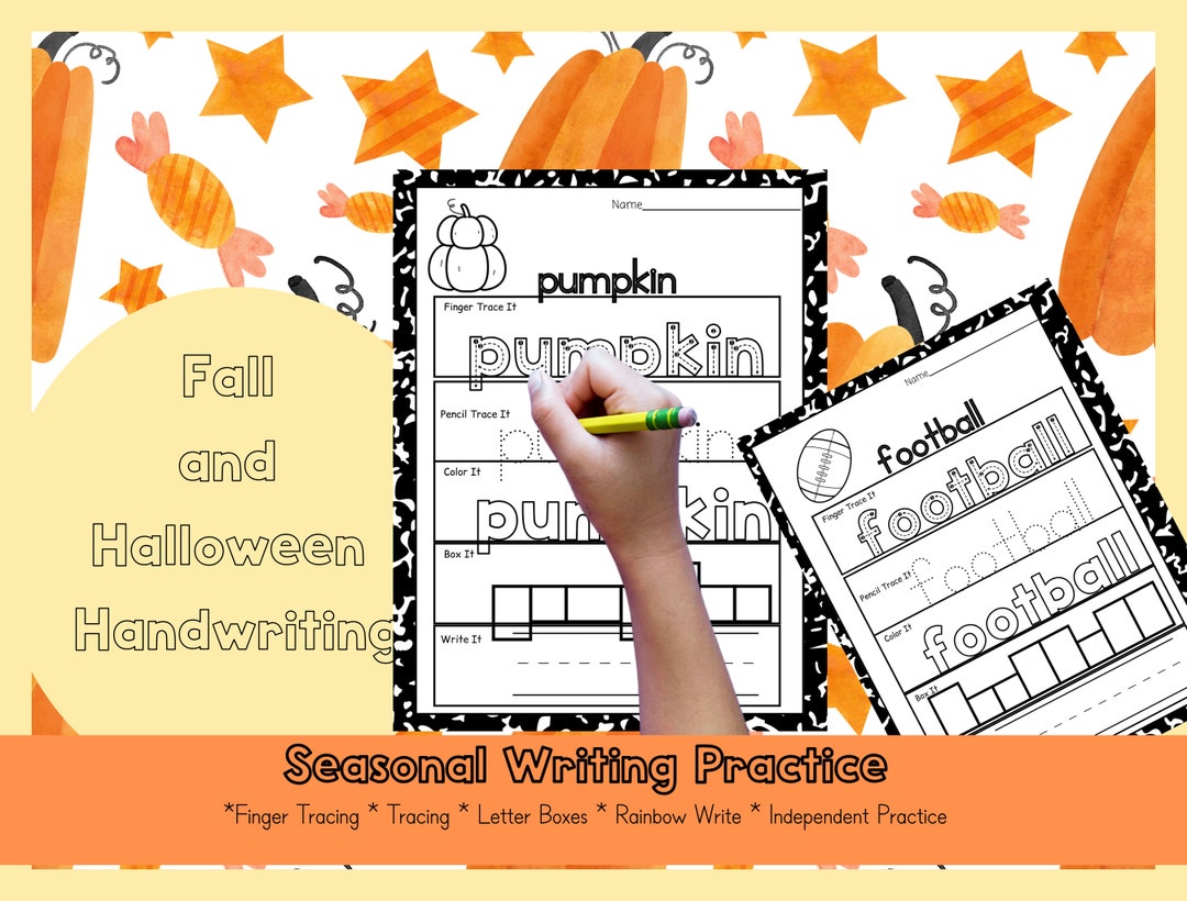 Printable Halloween Handwriting Practice Tracing Sheet - Printable for ...