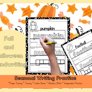Printable Halloween Handwriting Practice Tracing Sheet - Printable for ...