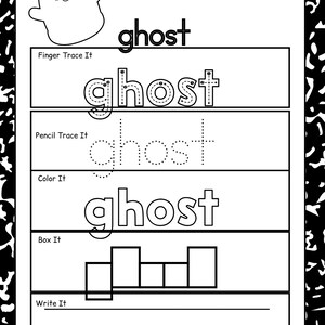 Printable Halloween Handwriting Practice Tracing Sheet - Printable for ...