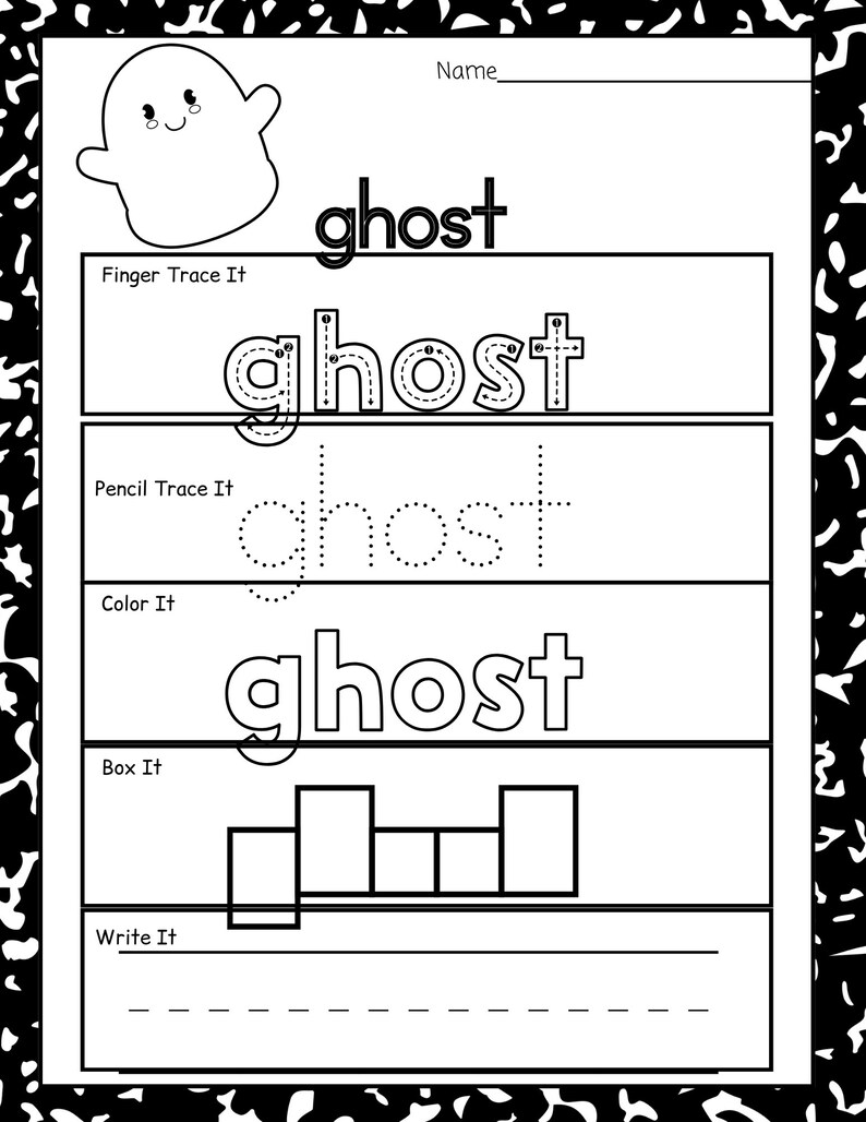 Printable Halloween Handwriting Practice Tracing Sheet - Printable for ...