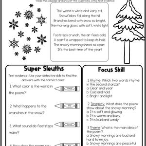 Differentiated Close Reading Passages | January Reading Activities ...