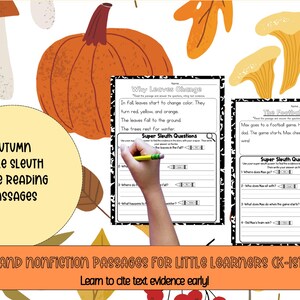 Fall Themed 1-3 Grade Reading Comprehension MEGA Bundle | Close Read ...