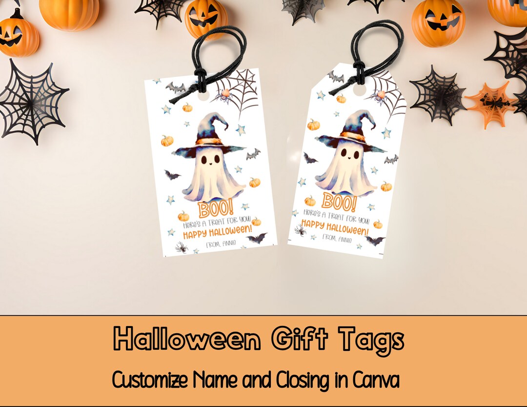 Editable Halloween Gift Tags, Halloween Treat Tags Printable Teacher ...