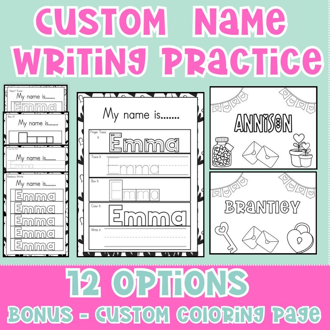 Personalized Name Tracing Printable Kids Custom Handwriting Practice ...