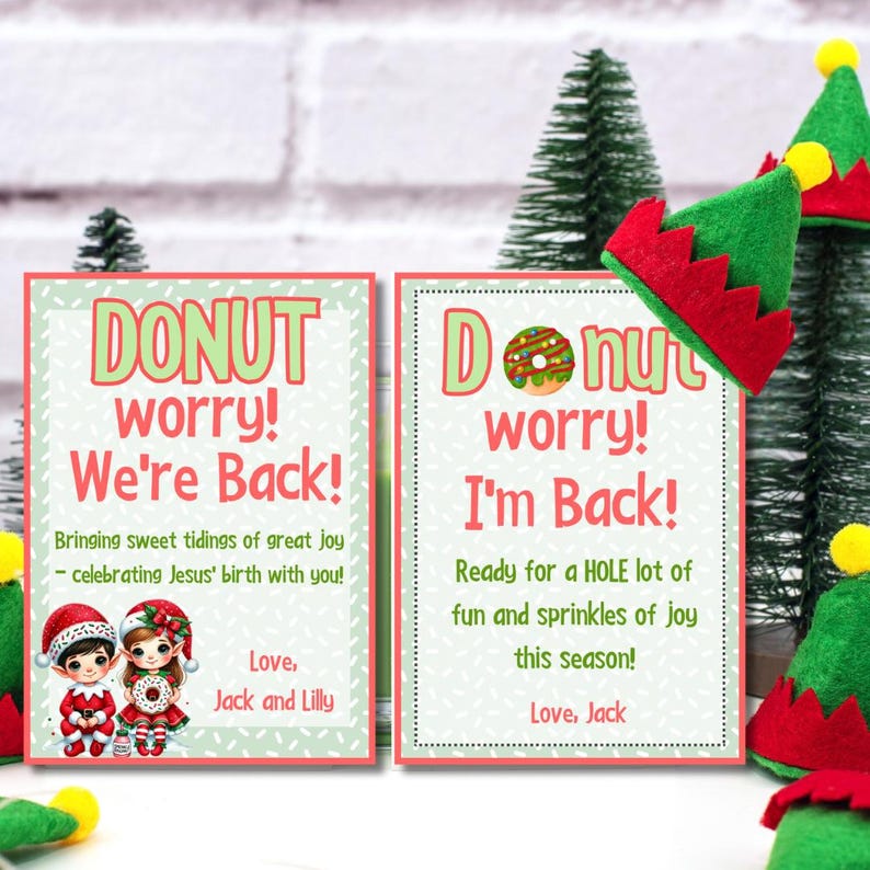 Elf Return Letter Donut Christmas Tradition Religious Elf on Shelf ...