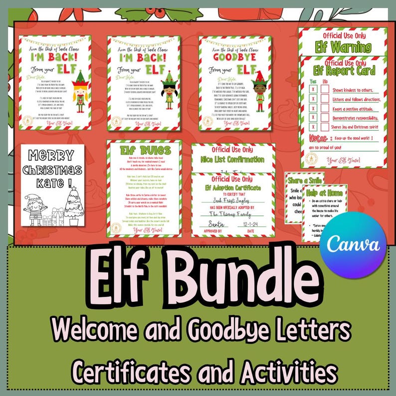 Elf Return Letter Christmas Tradition Elf on Shelf Welcome Letter Canva ...