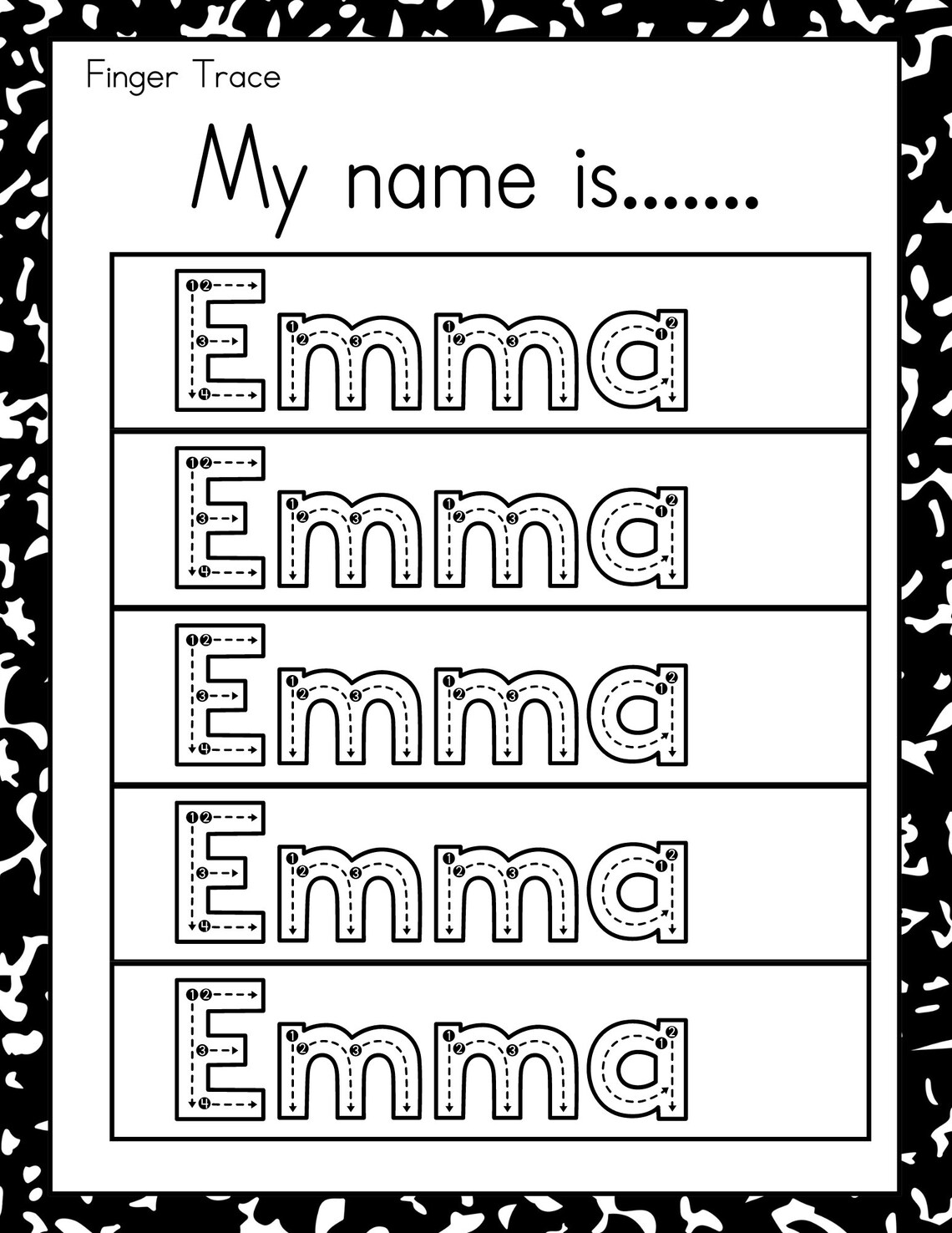 Personalized Name Tracing Printable Kids Custom Handwriting Practice ...