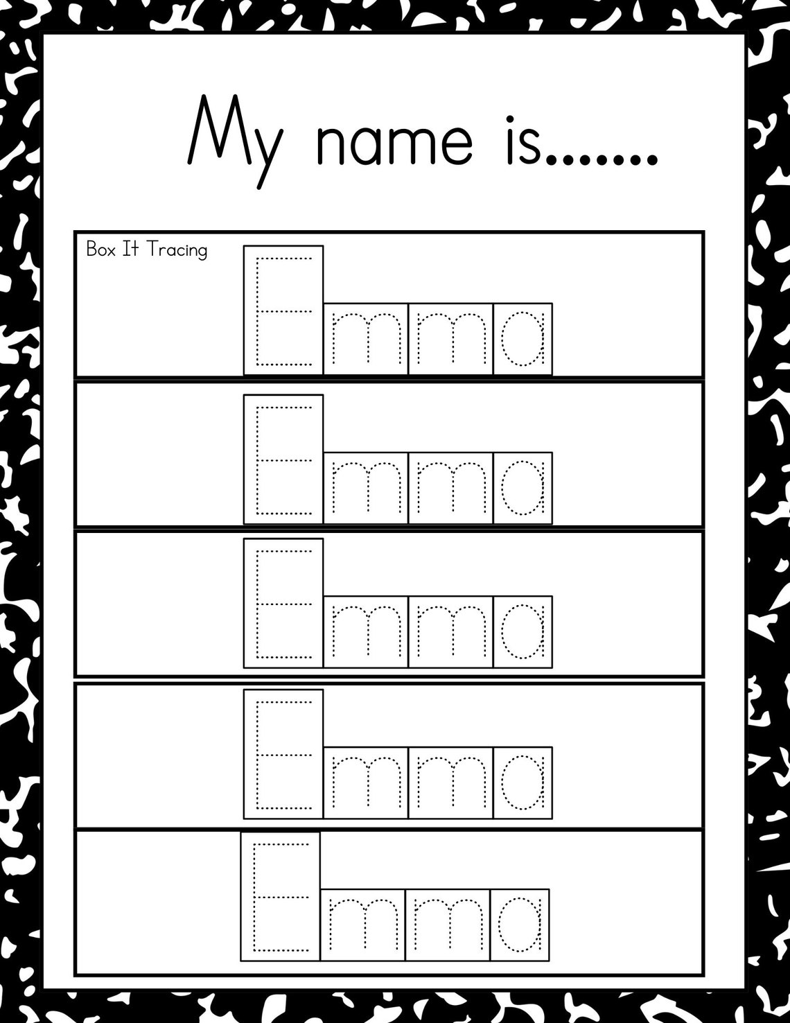 Personalized Name Tracing Printable Kids Custom Handwriting Practice ...