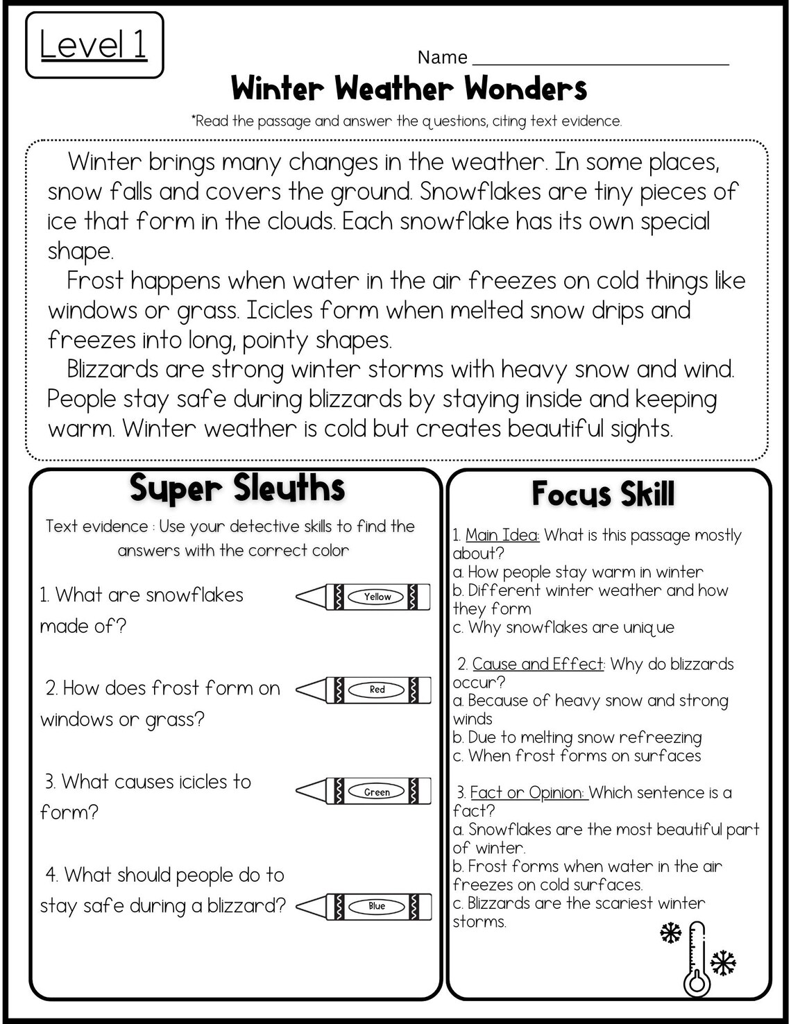 Differentiated Close Reading Passages | January Reading Activities ...