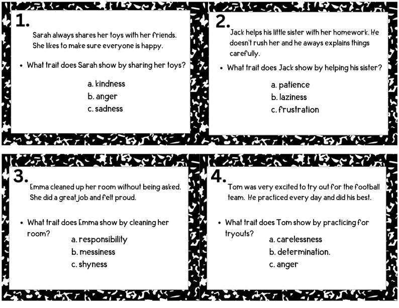 Character Sheet Character Task Card Bundle 2nd-3rd Grade | Reading ...