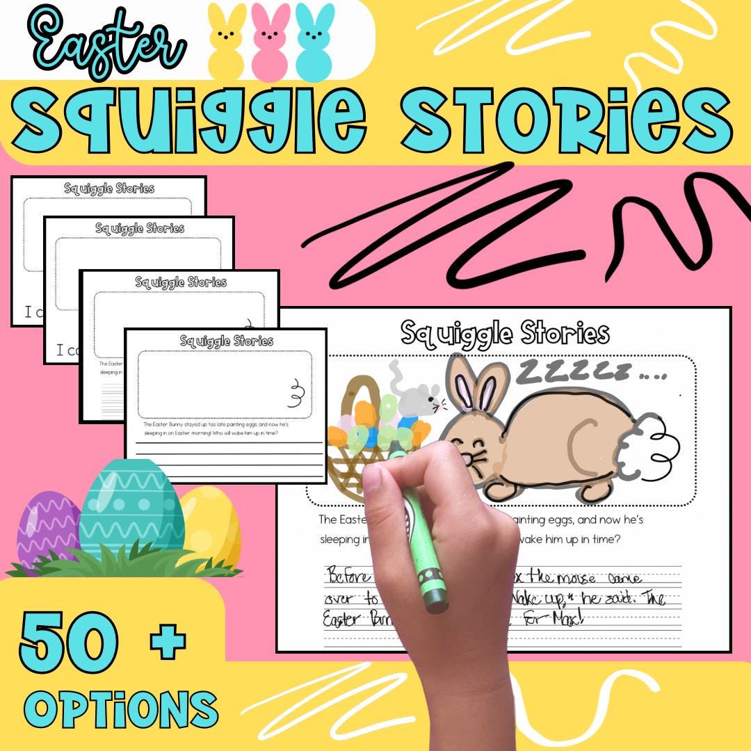 Finish the Squiggle Creative Drawing and Writing Prompts for Kids | No ...