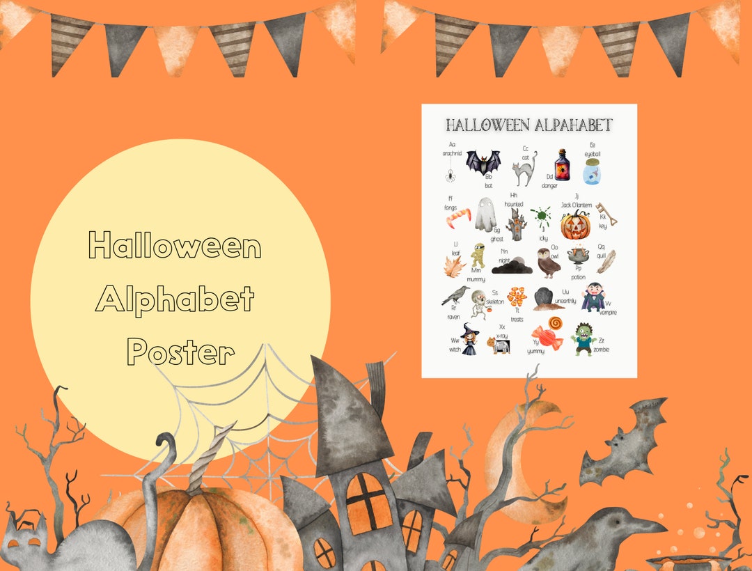 Halloween ABC Poster Printable | Spooky Alphabet Wall Art for Kids ...