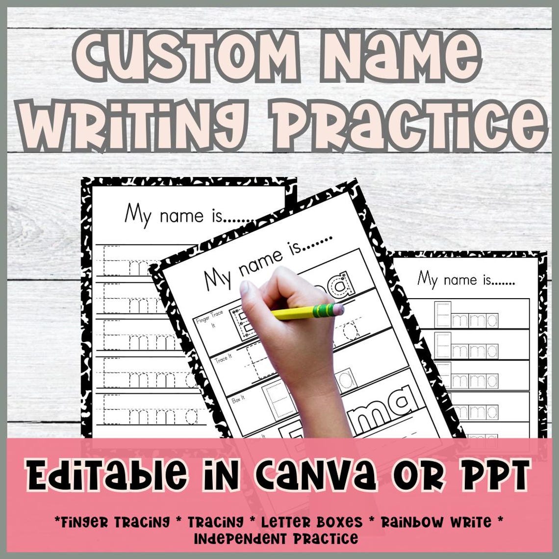 Personalized Name Tracing Printable Kids Custom Handwriting Practice ...