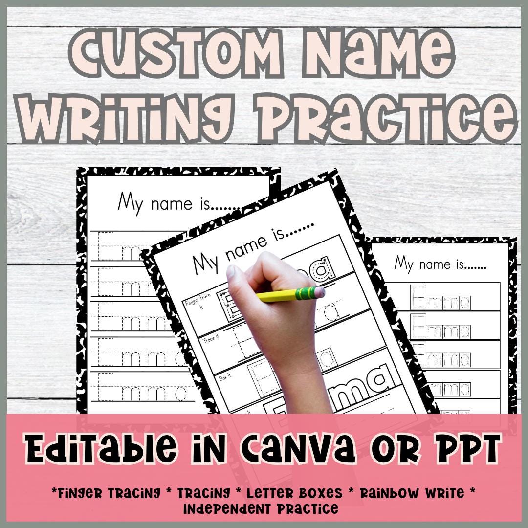 Personalized Name Tracing Printable Kids Custom Handwriting Practice ...