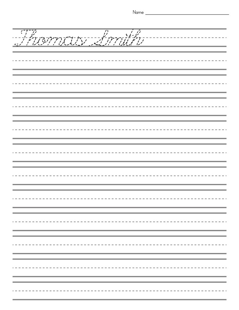 Custom Cursive Name Practice Sheets Customize in Canva, Personalized ...