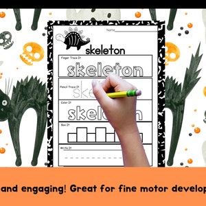 Printable Halloween Handwriting Practice Tracing Sheet - Printable for ...