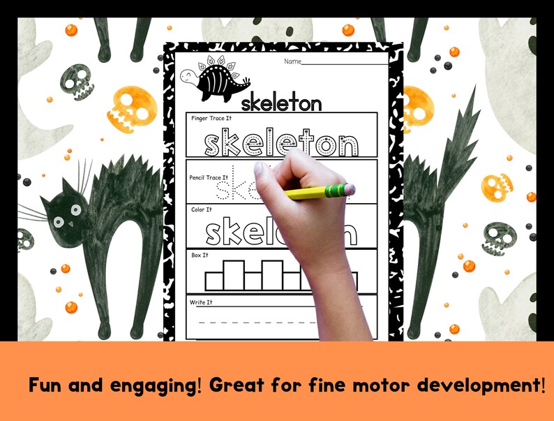 Printable Halloween Handwriting Practice Tracing Sheet - Printable for ...