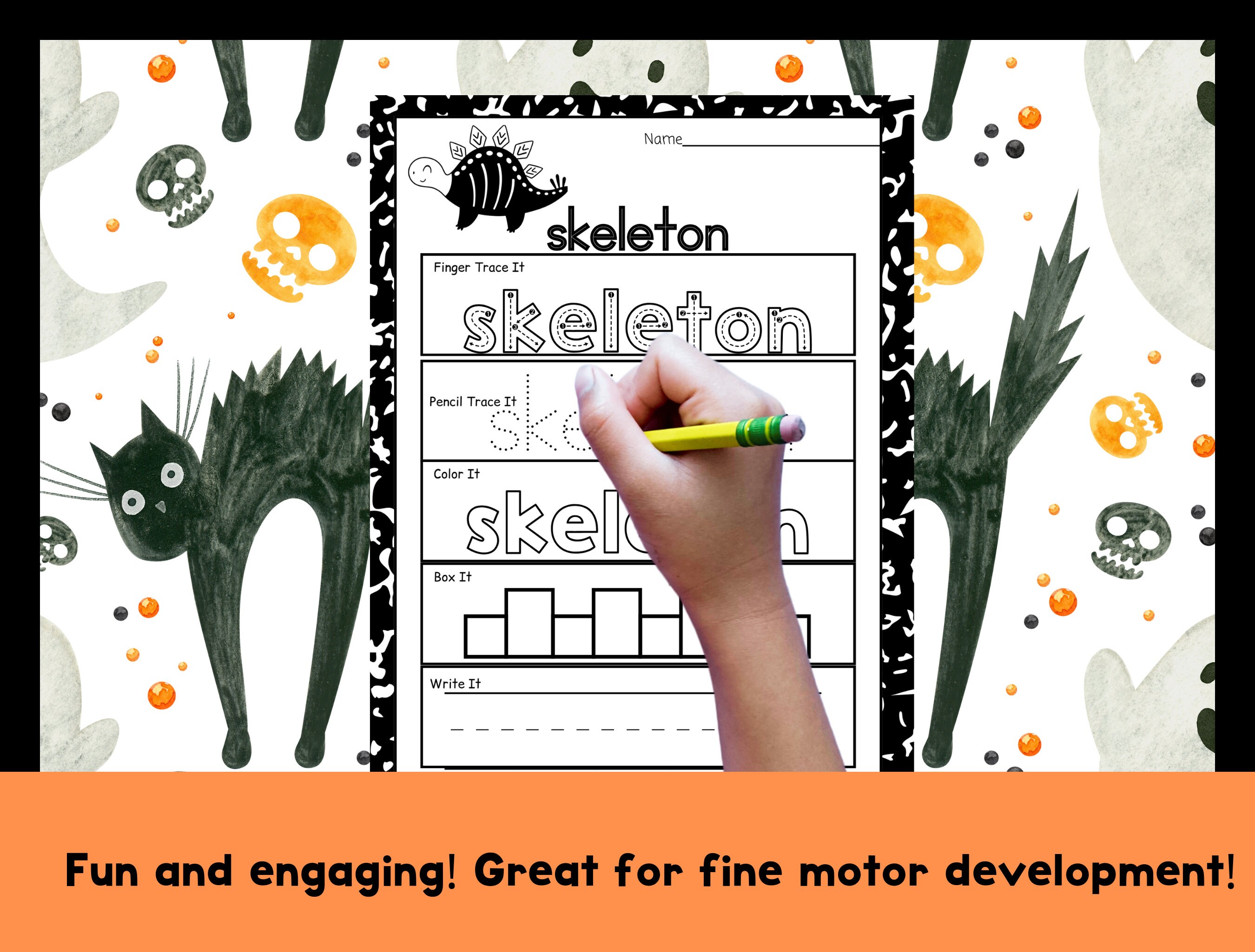 Printable Halloween Handwriting Practice Tracing Sheet - Printable for ...