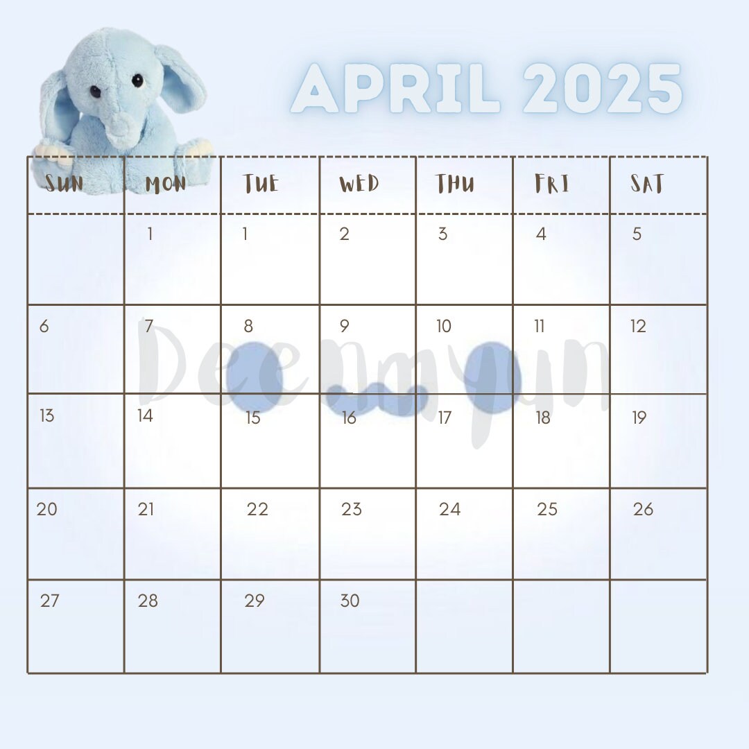 Monthly Calendar 2025 | Baby Blue | Printable PDF | Digital Download - Etsy