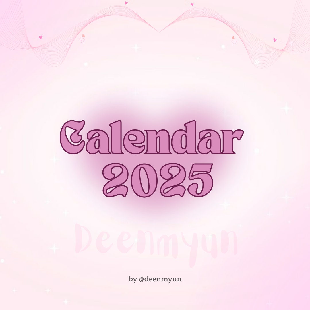 Monthly Calendar 2025 | Pink Pastel | Printable PDF Format | Digital ...
