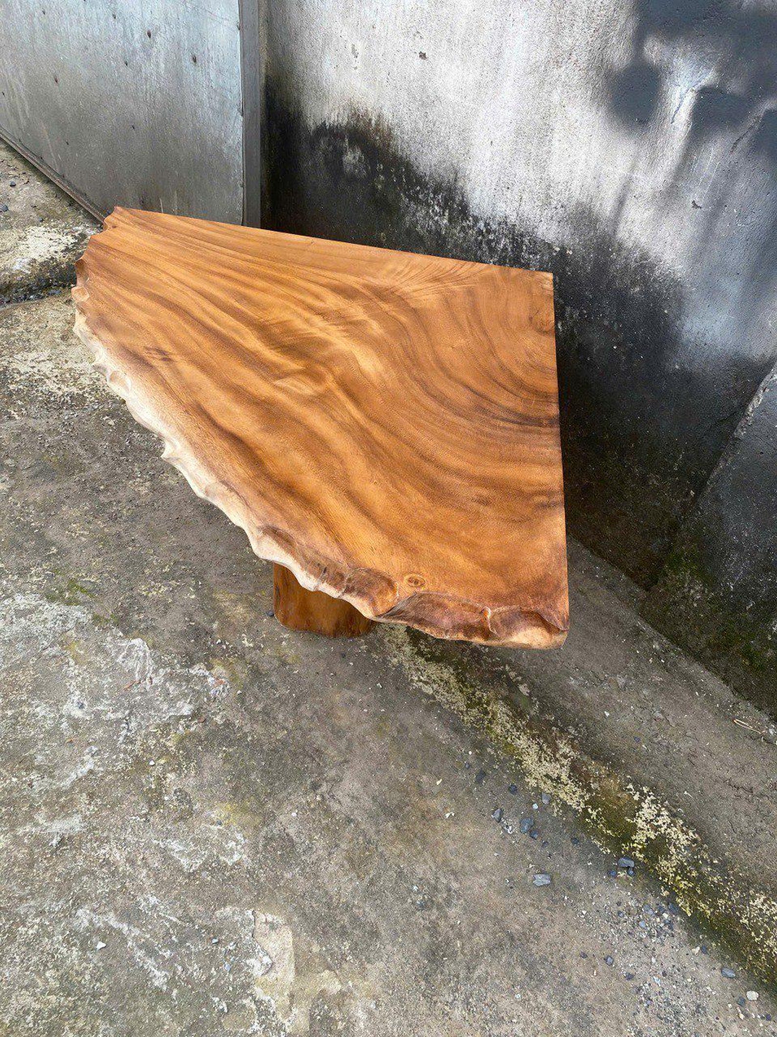 Rustic Live Edge Corner Shelf | Handcrafted Solid Wood Floating Wall ...