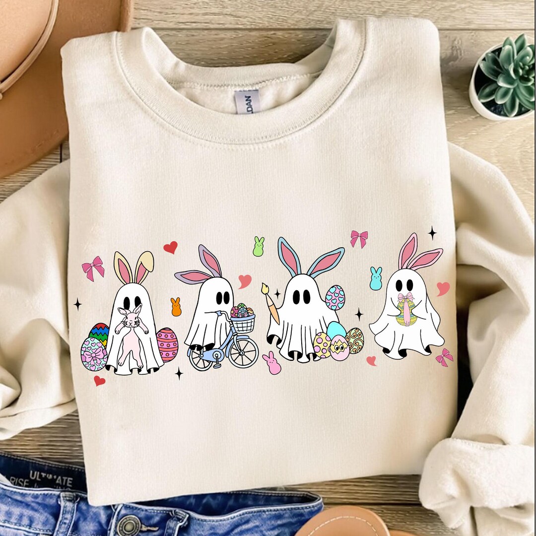 Easter Ghost Png, Bunny Ghost Png, Spooky Easter Png, Easter Egg ...