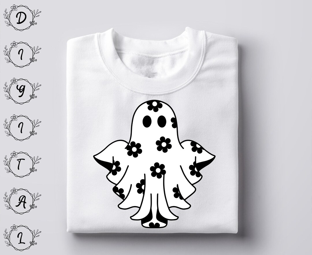 Ghost Flower Halloween Svg, Cute Ghost Halloween SVG, Halloween Svg ...