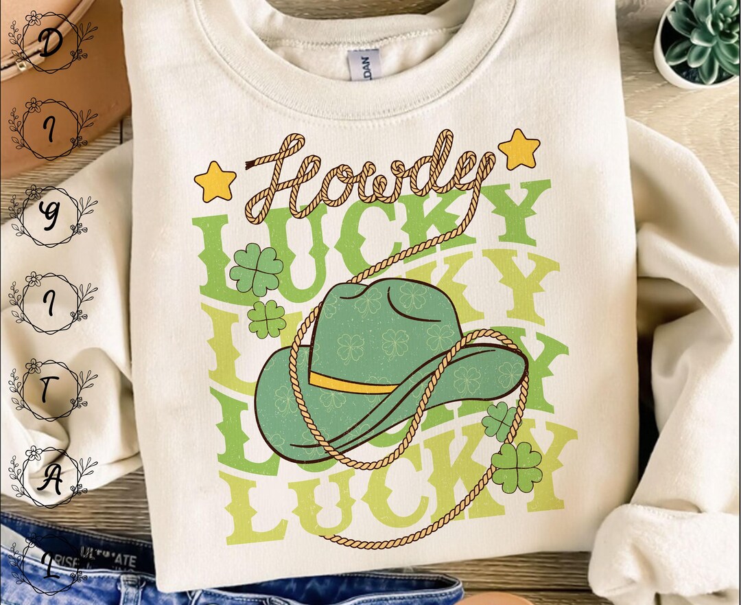 Howdy Lucky Cowboy Hat Png, St Patricks Day Png, Western St Paddy's Day ...