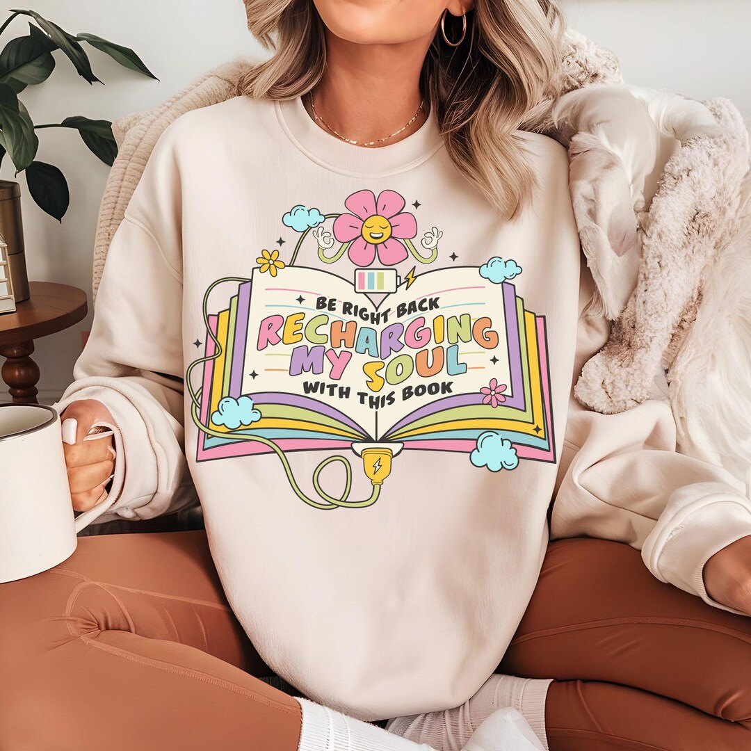 Recharging My Soul With This Book SVG, Retro Aesthetic Art, Vintage ...