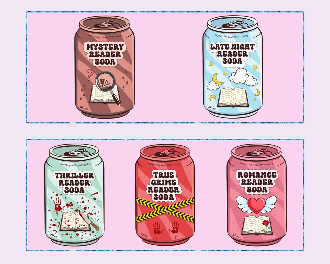 Book Reader Soda Pop Bundle PNG, Cute Trendy Aesthetic Bookish Fantasy ...